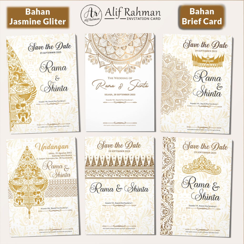 Jual Undangan Pernikahan Batik Jawa Sumatera Kalimantan Jasmine Gliter ...