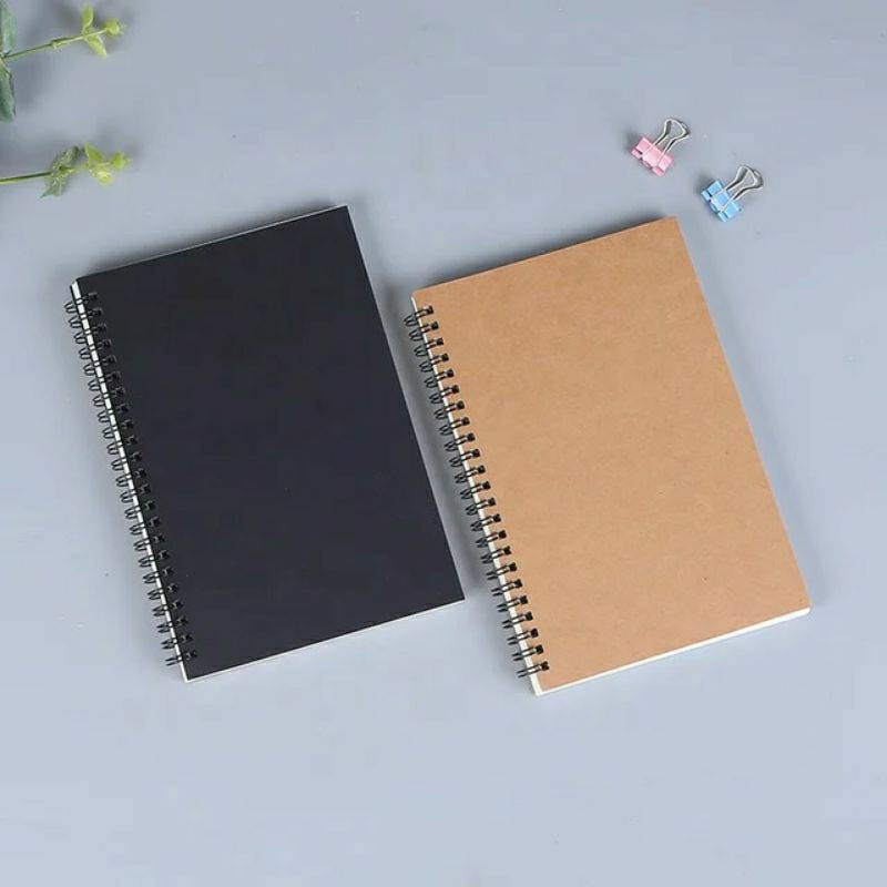 Jual [COD] Notebook Mini A6 (50 lembar) - Buku Saku Polos Spiral Hitam ...