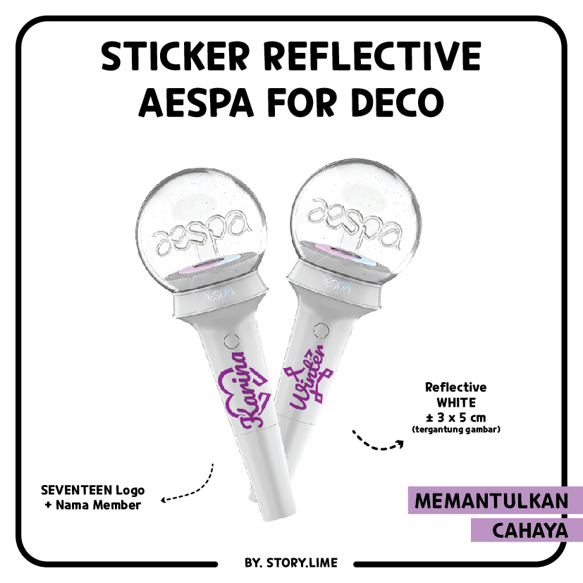 Jual Sticker Deco Reflective AESPA Name Kpop Decal for Lighstick ...