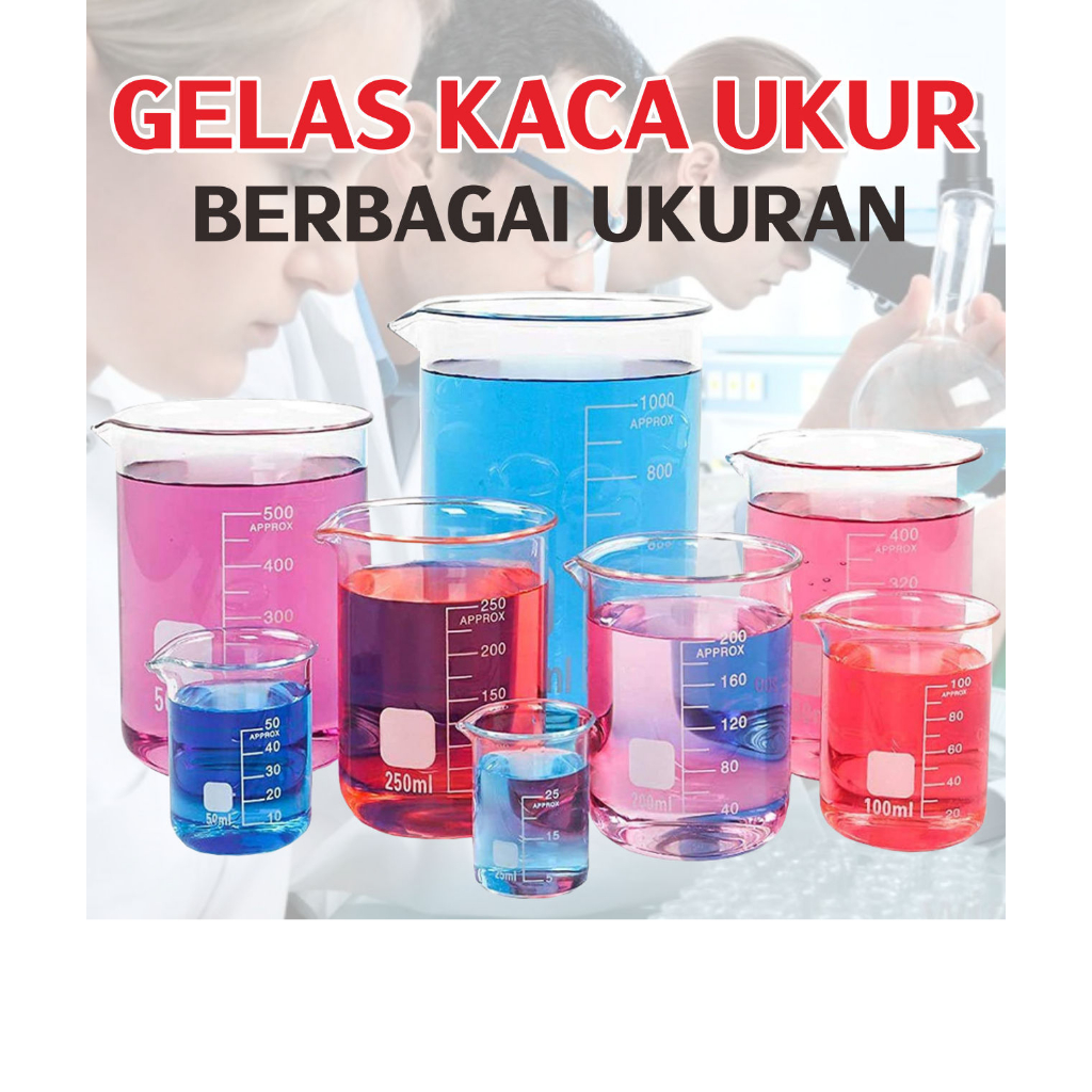 Jual Gelas Ukur Kaca Lab Kimia Bahan Borosilicate Tahan Panas | Shopee ...