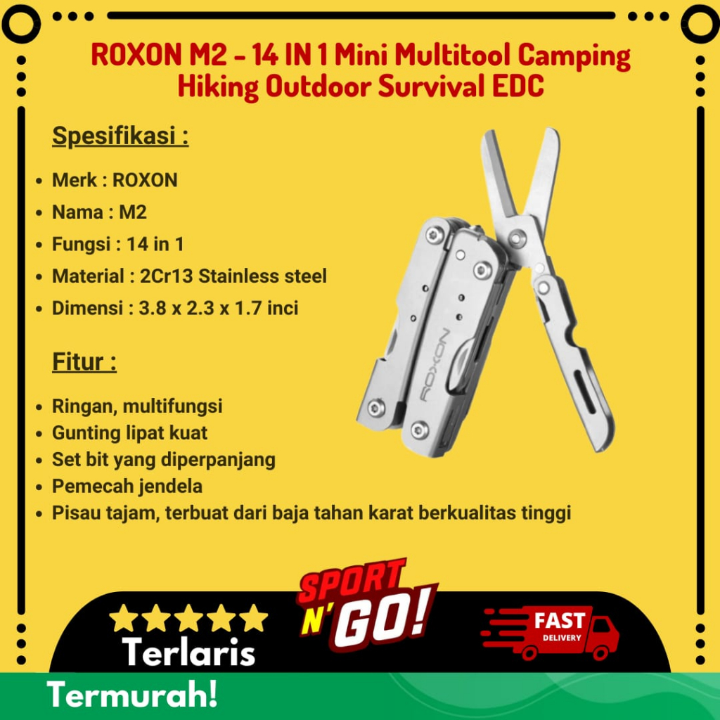 Jual ROXON M2 - 14 IN 1 Mini Multitool Camping Hiking Outdoor Survival ...
