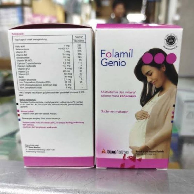 Jual Folamil Genio botol isi 30 tablet vitamin ibu hamil | Shopee Indonesia