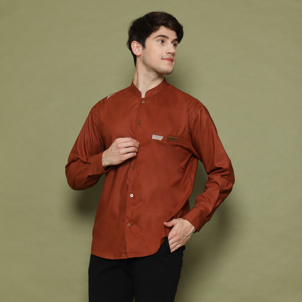 Jual Asakhi - Baju Koko Pria Dewasa Lengan Panjang Raffa Warna Merah ...