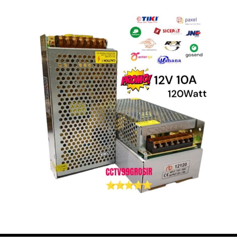 Jual ADAPTOR 12V 10A POWER SUPPLY SWITCHING JARING PELTIER CCTV LED STRIP | Shopee Indonesia