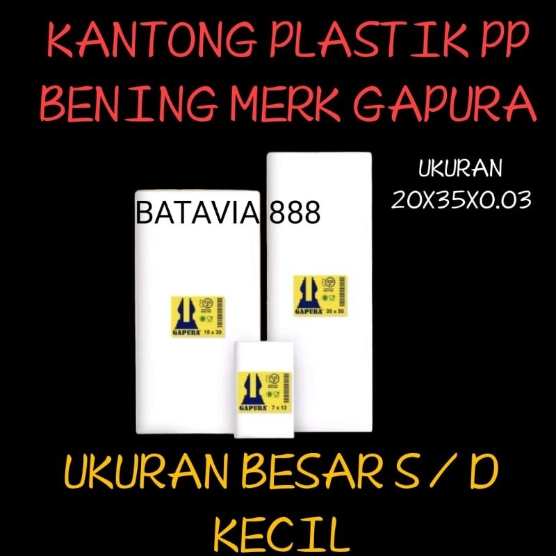 Jual KANTONG PLASTIK PP UK 20X35, PLASTIK PP BENING /KANTONG PLASTIK PP | Shopee Indonesia