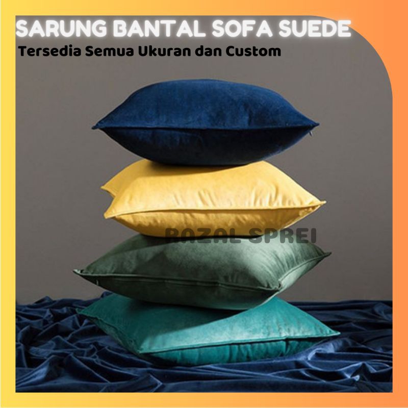 Jual Sarung Bantal Sofa Polos Bahan Suede Premium 30x30 40x40 45x45 ...
