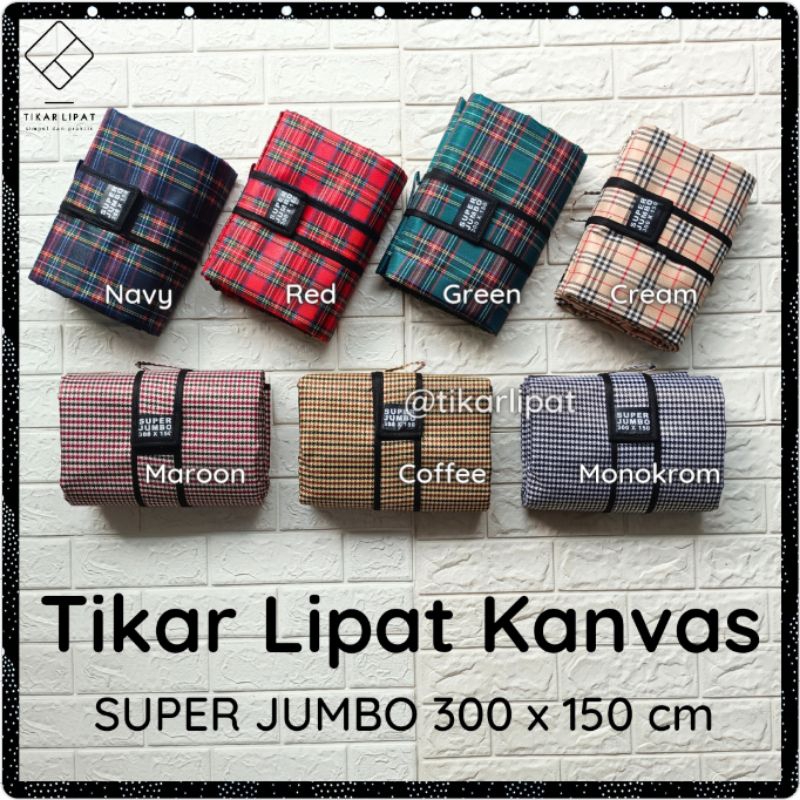 Jual Tikar Piknik Lipat Bisa Pilih Motif Bahan Kanvas Super Jumbo 300 x ...