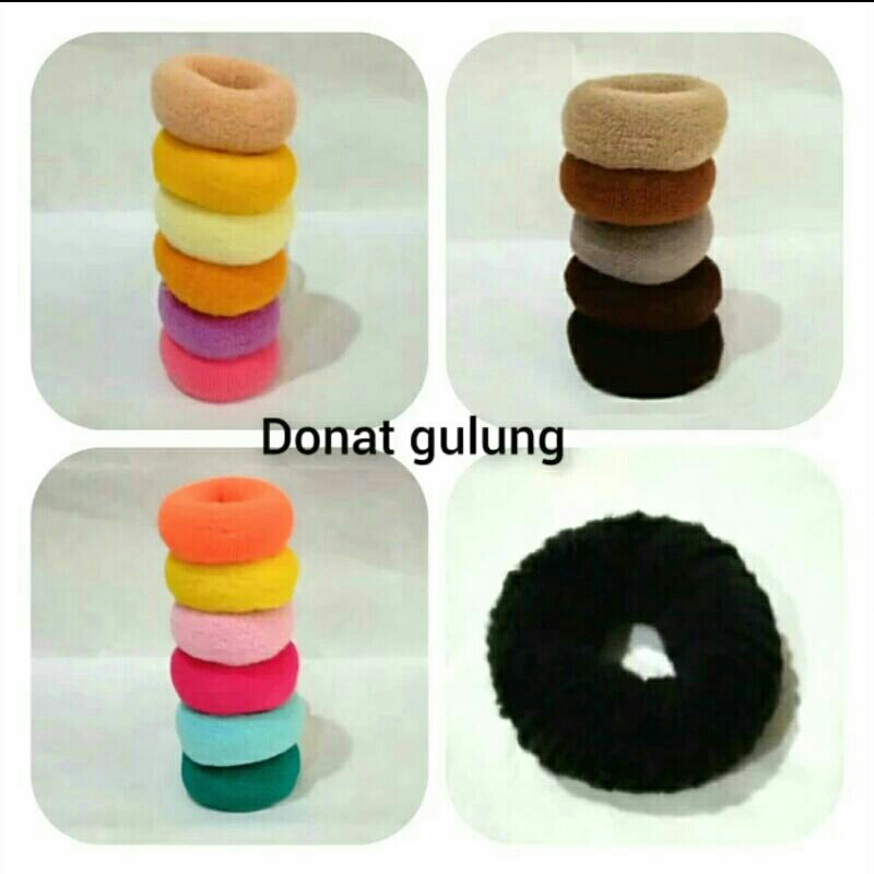 Jual ikat rambut aksesoris donat berbagai ukuran (harga per 1pc ...