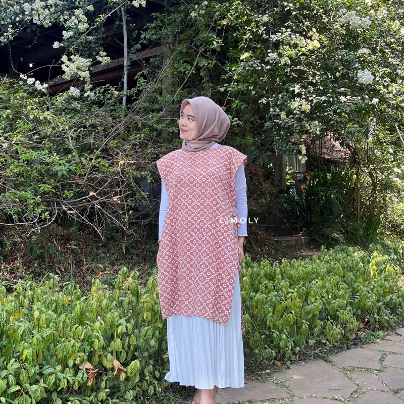 Jual Long Vest Batik / Vest tunik batik | Shopee Indonesia