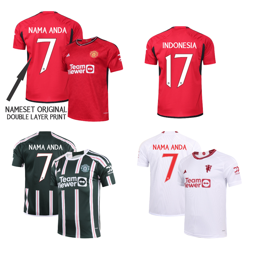 Jual Jersey Bola Grade 0ri Import ManU 2024 plus Sablon Nameset Double ...