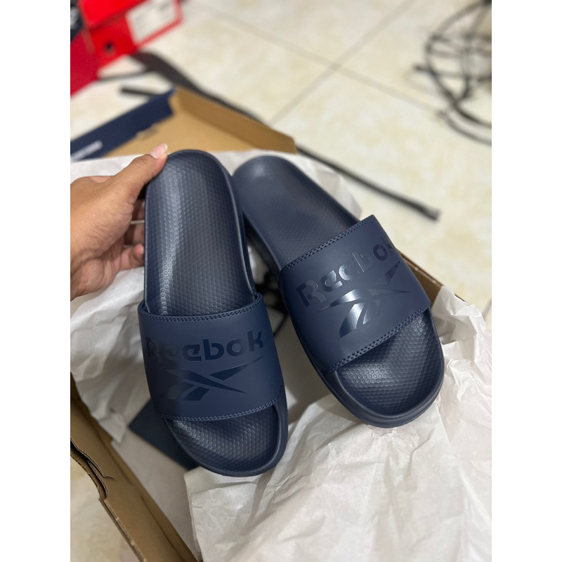 Jual Reebok Classic Slide Sandal Men Navy Original BNIB Resmi | Shopee ...