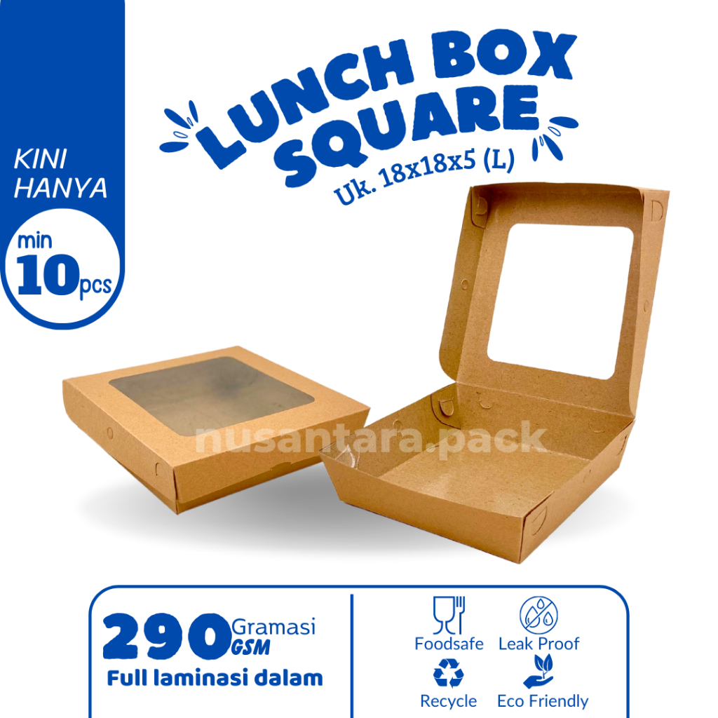 Jual Box Kraft Coklat Untuk Kotak Packing Kue Cake Roti Snack Laminasi ...