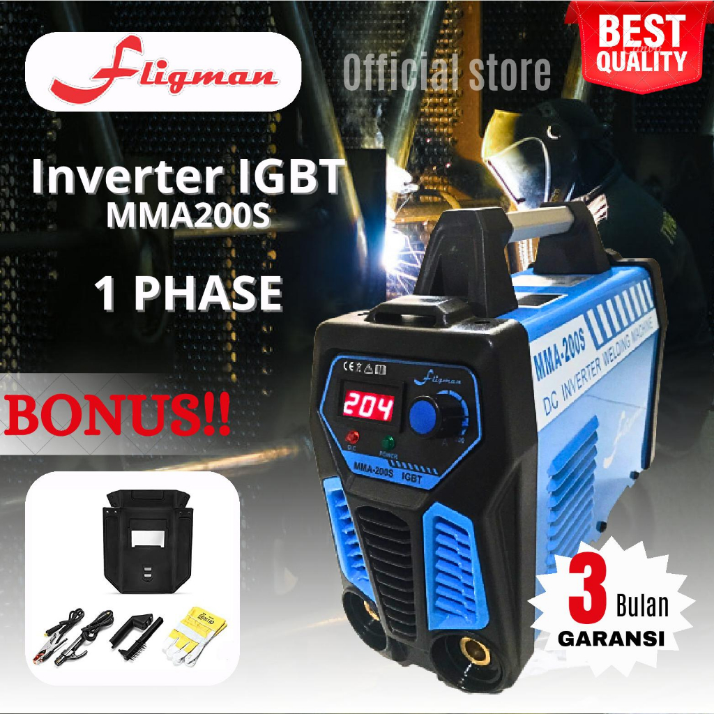 Jual Inverter Welding Machine Fligman | Mesin Travo Las Listrik MMA 200s Full Set | Shopee Indonesia