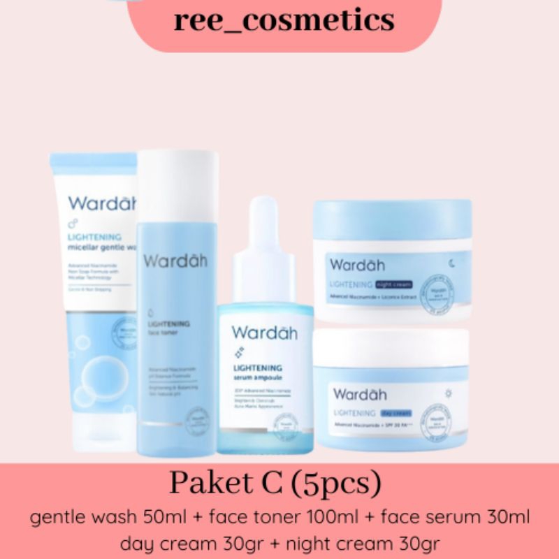 Jual Wardah Lightening Paket Lengkap Skincare Wardah 1 Set Komplit | Shopee Indonesia