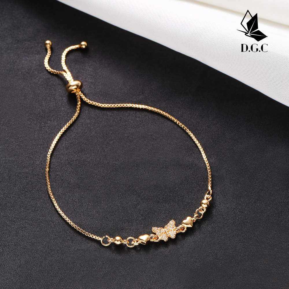 Jual D.G.C COD Gelang Serut Titanium Wanita Lapis Emas Kupu Aesthetic ...