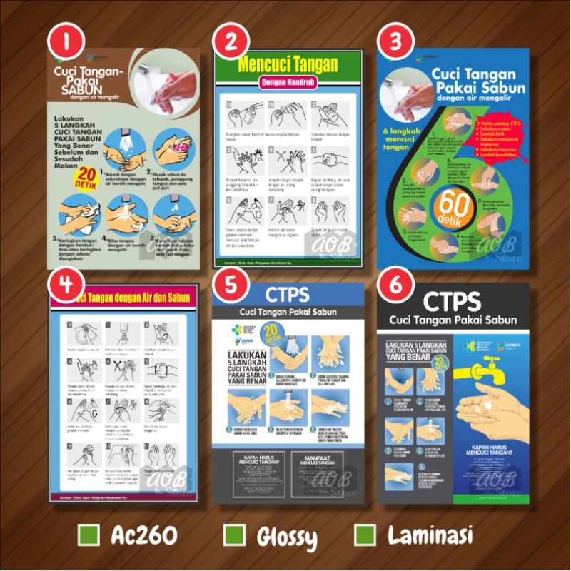 Jual Poster Cuci Tangan Pakai Sabun, Poster CTPS Laminasi A3 | Shopee ...