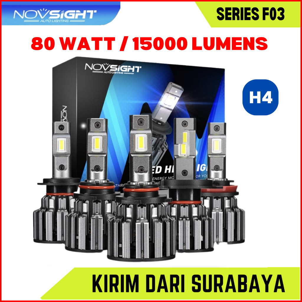 Jual Novsight F03 H4 Hi/Lo - Lampu Utama Mobil 'Car Headlights' 80WATT 15.000LUMENS (SUPER ...