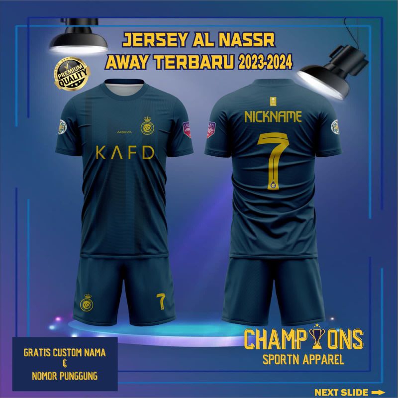 Jual Stelan Jersey Al Nassr Away 2023 2024 Terbaru Liga Arab Saudi