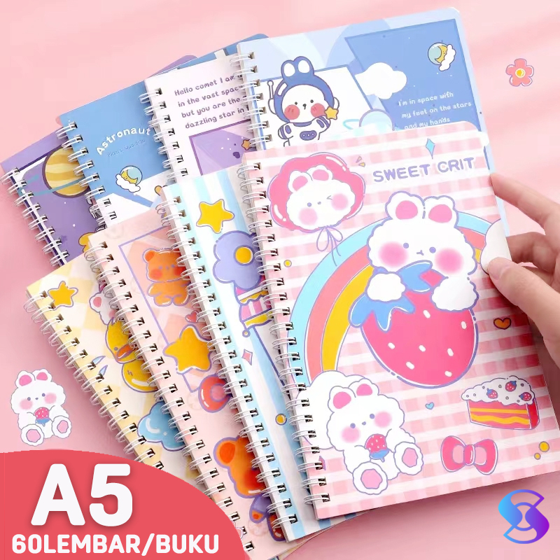 Jual 60 lembar Buku Tulis A5 /Notebook A5/buku gulungan A5/Buku Tulis ...