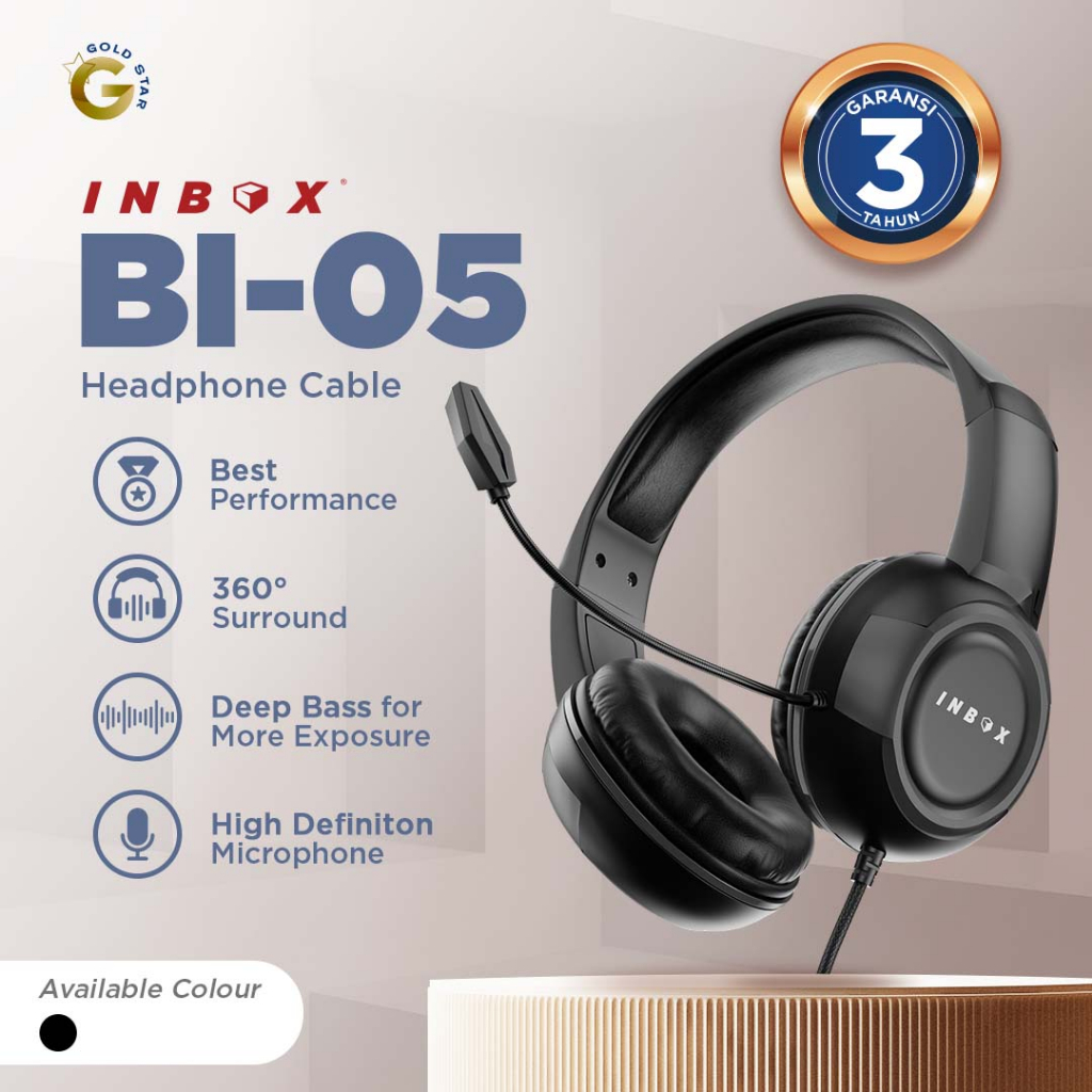 Jual Inbox BI-05 Headphone Gaming Stereo Bass Built in Mic and Extra ...