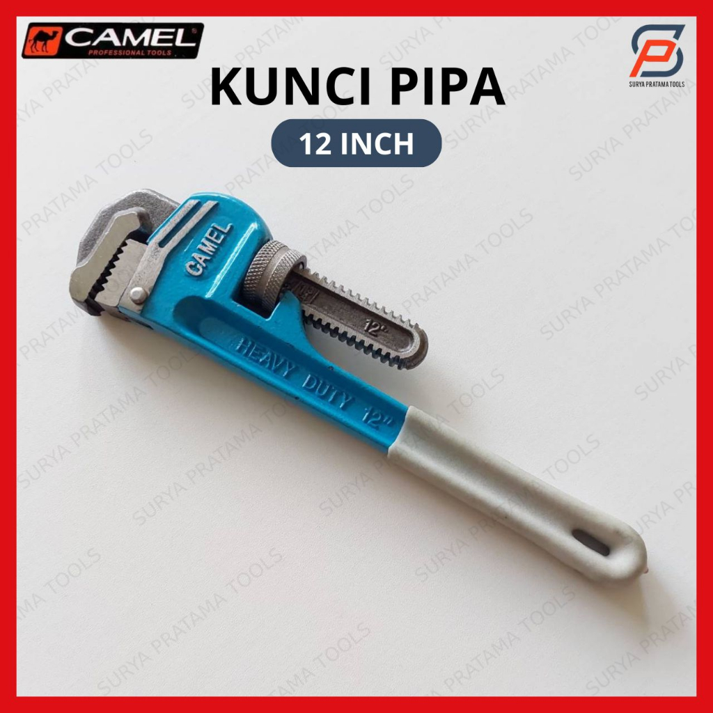 Jual Kunci Pipa 12" Camel Pipe Wrench Lapis Karet 12 Inci Inch Pembuka ...