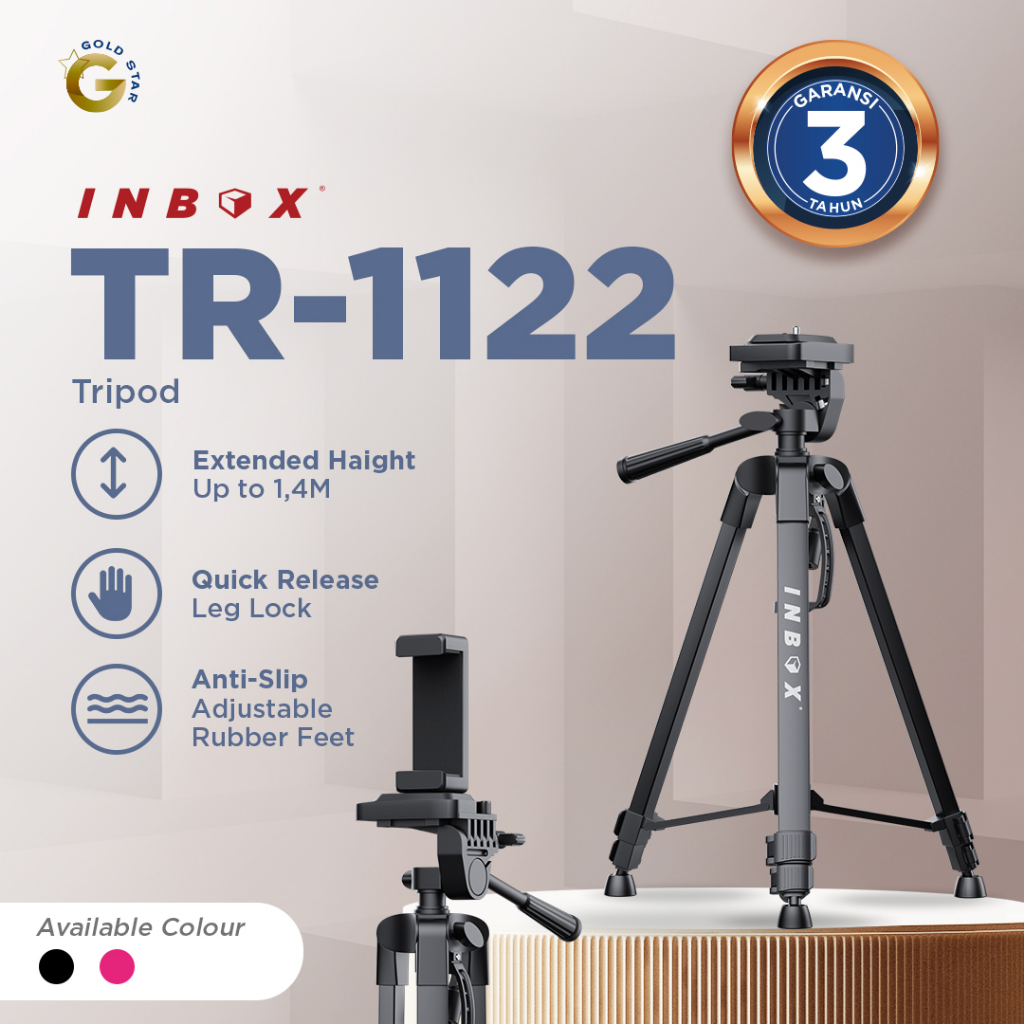 Jual Inbox TR-1122 Tripod 140CM Untuk Kamera DSLR dan Handphone Lengkap ...
