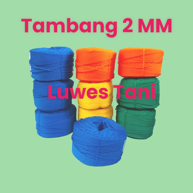 Jual Tali Tambang 2mm per roll 100 Meter Tali Tampar Tali Layangan Tali Pertanian Tali Tenda ...