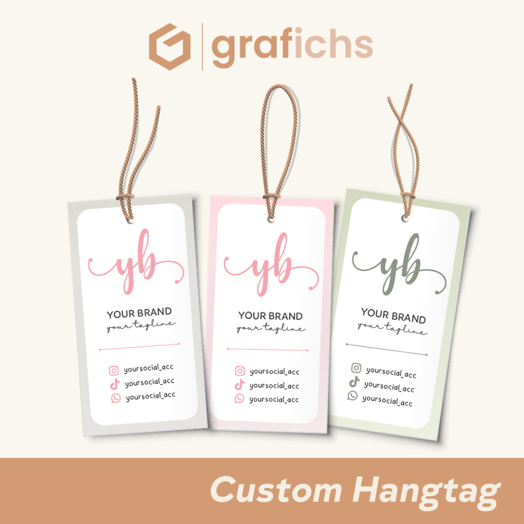 Jual [20 pcs] Hang Tag Custom Label Merek Olshop Free Template Desain ...