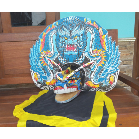 Jual Mainan tradisional caplokan devil barongan jumbo biru kain panjang ...