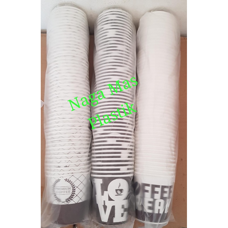 Jual Paper Hot Cup Gelas Kertas 6,5 oz motif isi 50 pcs | Shopee Indonesia