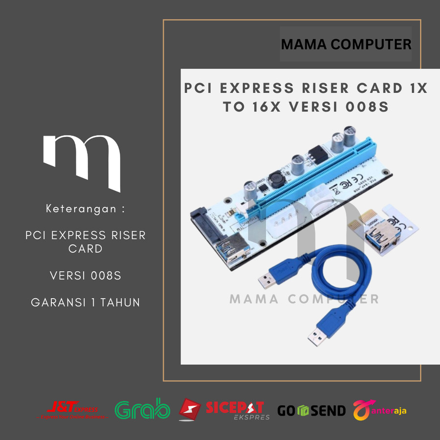 Jual PCI Express Riser Card 1x to 16x Versi 008S PCIE PCI-E | Shopee ...