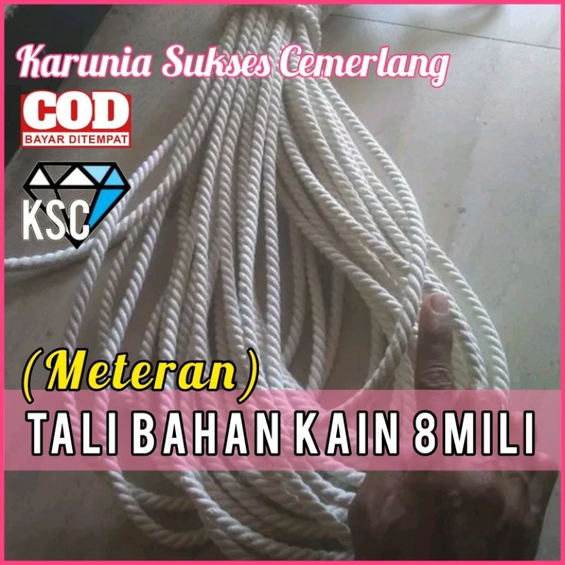 Jual TALI BAHAN KAIN 8MM (METERAN) TALI 8MM / TAMBANG 8MM BAHAN KAIN ...