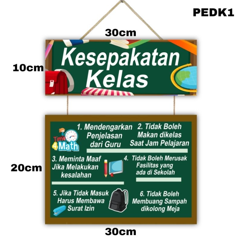 Jual COD ☑️ Hiasan dinding edukasi BIG SIZE KESEPAKATAN KELAS 2 susun gantungan dinding sekolah ...