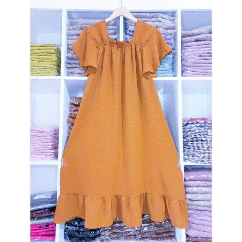 Jual dress cringkel airflow. model karet kerut DRESS FUJI | Shopee ...