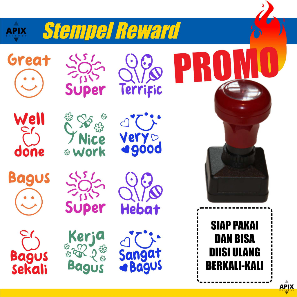 Jual Stempel Reward Penilaian Guru TK / PAUD / RA / SD / MI | Shopee ...