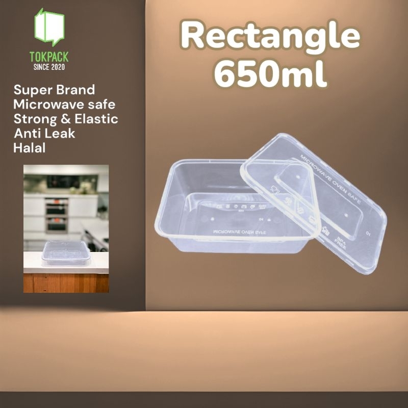 Jual Thinwall Kotak 650ml Kotak Makan Plastik Persegi Thinwall