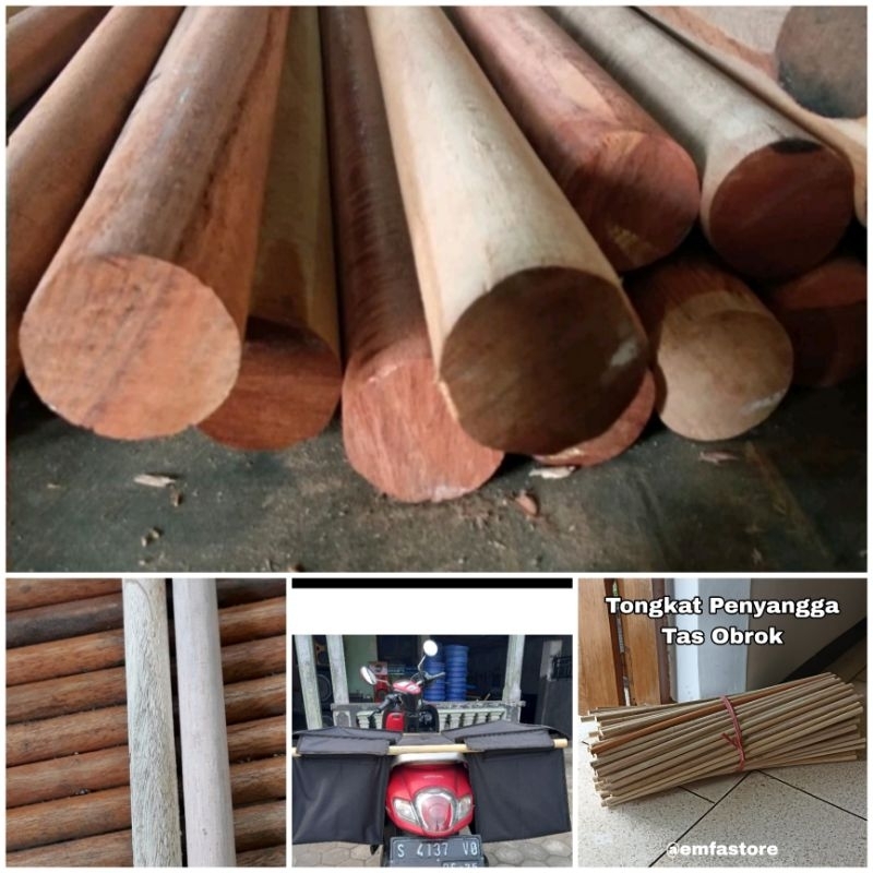 Jual Tongkat Kayu Penyangga Tas Obrok | Tas Kurir Sales Panjang 80cm ...