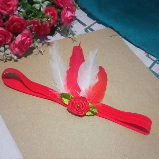 Jual bandana merah putih,bandana bulu,bando merah putih,aksesoris ...