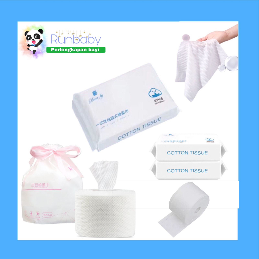 Jual RUN270 50PCS DISPOSABLE FACE HANDUK WAJAH COTTON FACIAL TISSUE ...