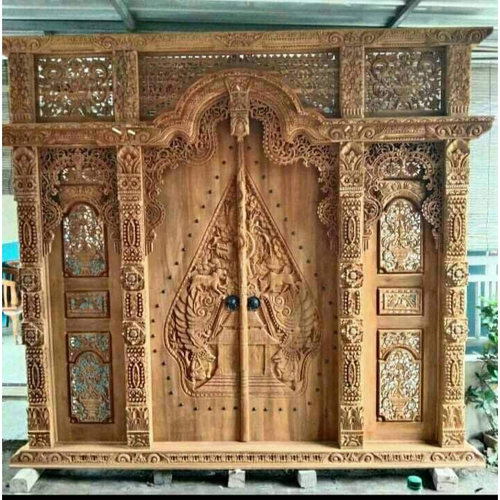 Jual pintu gebyog jawa jati ukiran relief bagus, jepara | Shopee Indonesia