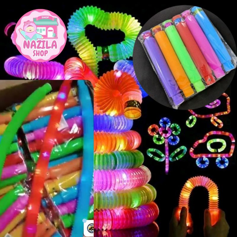 Jual Pop LED Light Up Tubes Pop Pipes Mainan Lampu Stick Pipa Fidget ...