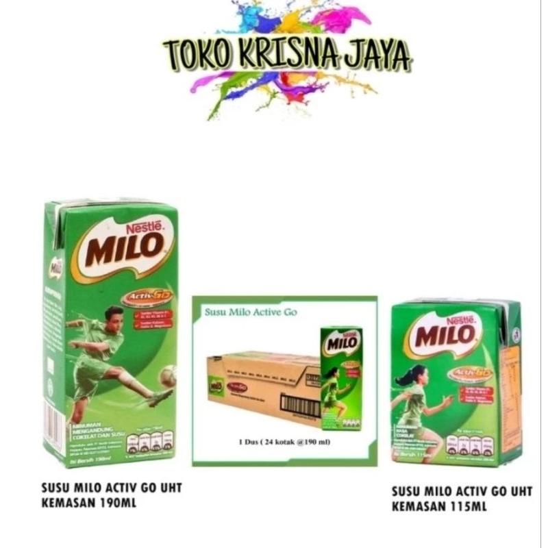 Jual ECER SUSU MILO KOTAK ACTIVE GO UHT KEMASAN 115ML | 180ML | Shopee Indonesia