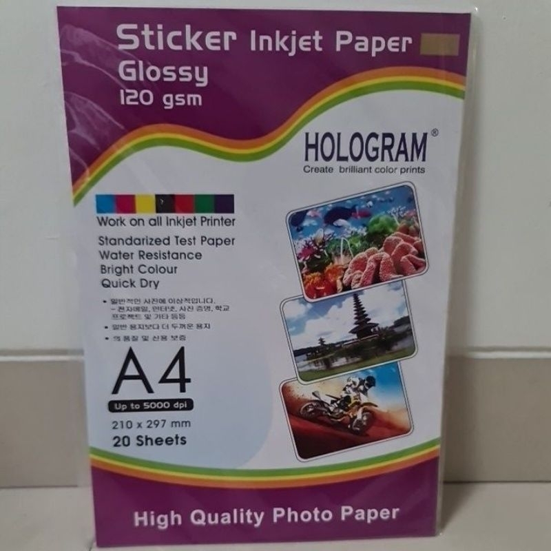 Jual Sticker Inkjet Paper Glossy A4 | Shopee Indonesia
