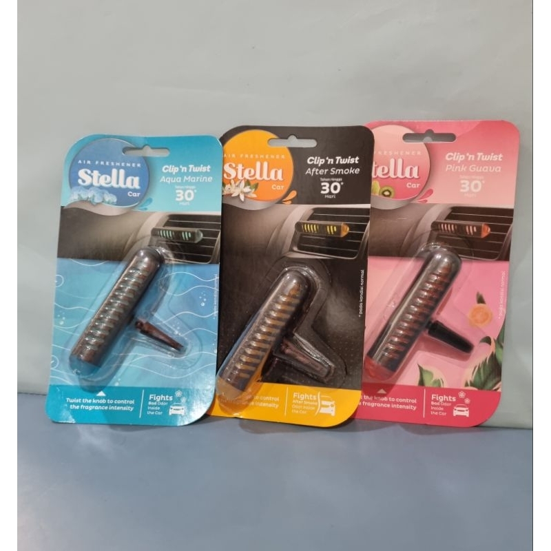 Jual Stella air freshener car parfum mobil clip n twist aqua marine ...