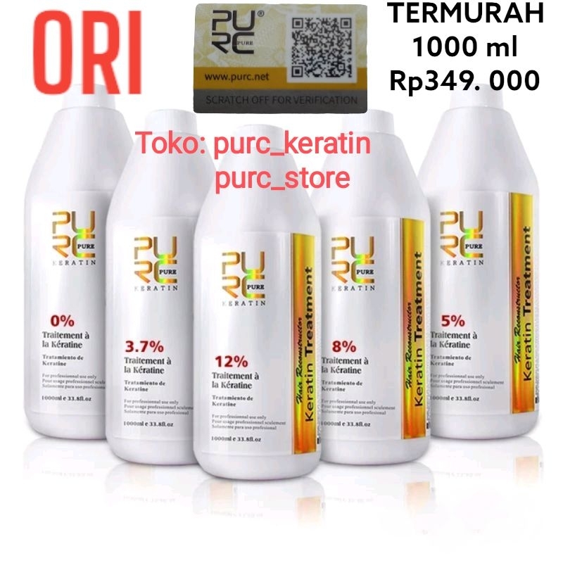 Jual Hair treatment 1000 ml purc keratin pelurus rambut ORIGINAL ...