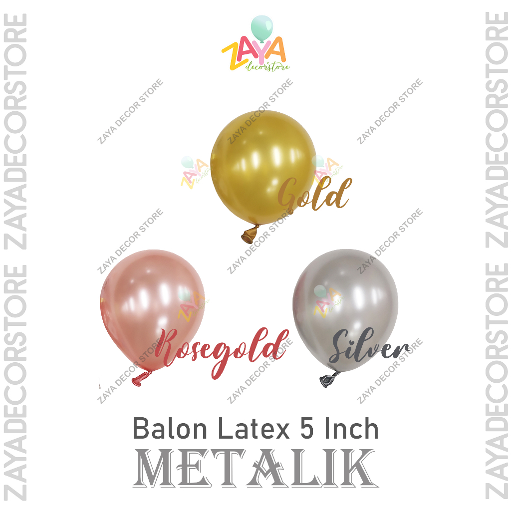 Jual Balon Latex METALIK 5 INCI isi 10 Pcs | Shopee Indonesia