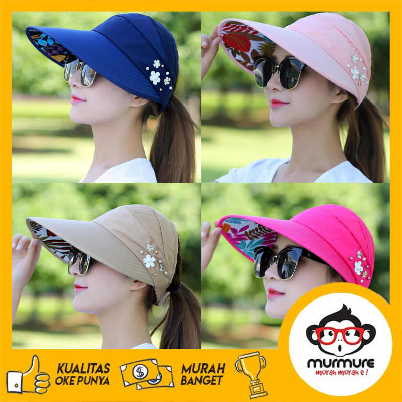 Jual MURMURE I TOPI PANTAI VISOR CAP LIPAT WANITA CASUAL IMPORT ...