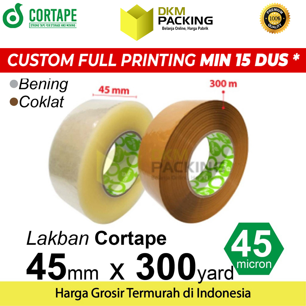 Jual Lakban 45mm x 300yard JUMBO CORTAPE Plakban Isolasi TAPE TERMURAH ...
