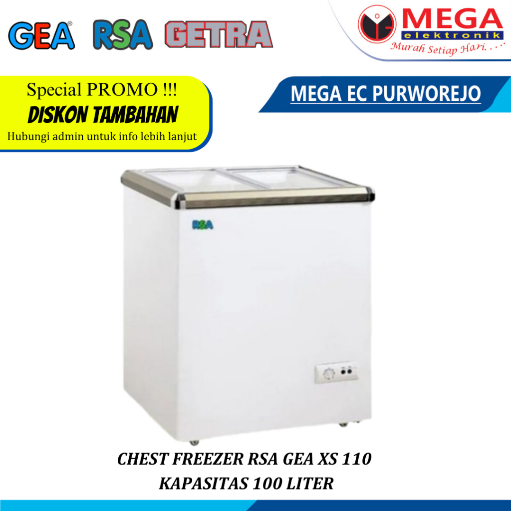 Jual CHEST FREEZER BOX SLIDING RSA XS 110 / XS110 / XS-110 KAPASITAS ...