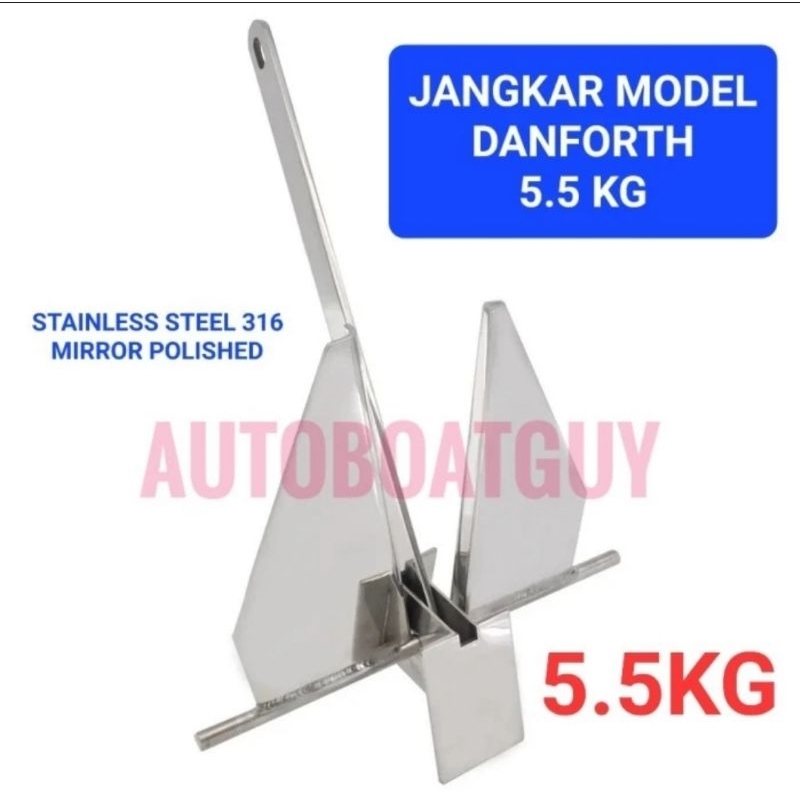 Jual Jangkar Kapal 5.5 Kilogram KG Stainless Steel Danforth / Kupu-Kupu ...